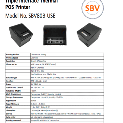 FEC TP-100 Direct Thermal Printer | 📞 01299 488031 | Tills Direct